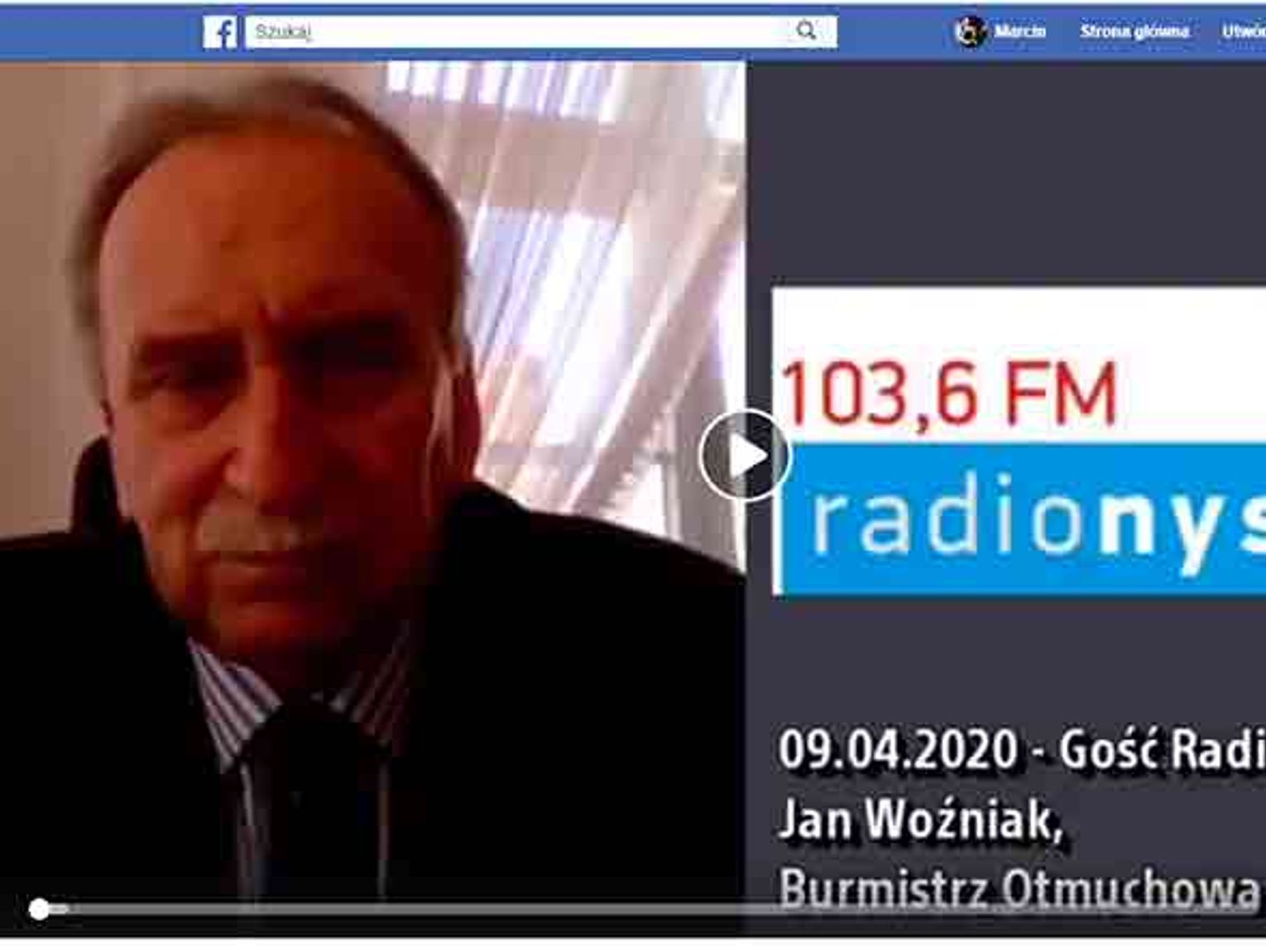 Jan Woźniak, Burmistrz Otmuchowa w Radio Nysa FM - 9.04